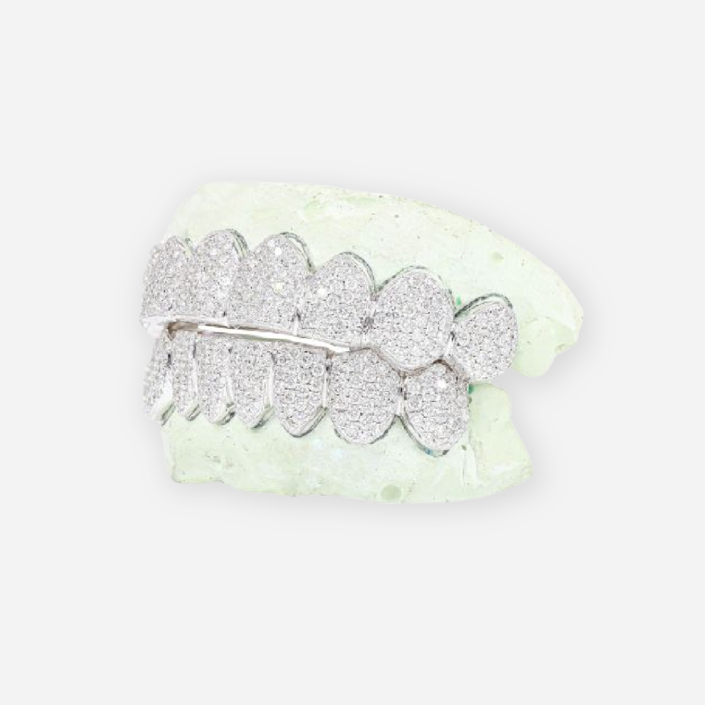 Buy Custom Natural Diamond Hand Set Gold teeth Grillz